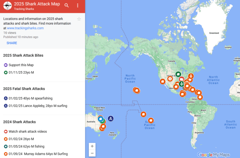 2025 Shark Attack Map • Tracking Sharks